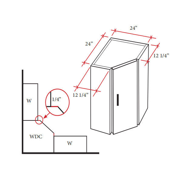 WiseCabinet. Wall Diagonal Corner Cabinet